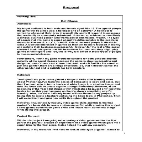 Video Game Project - 4. proposal | DOCX