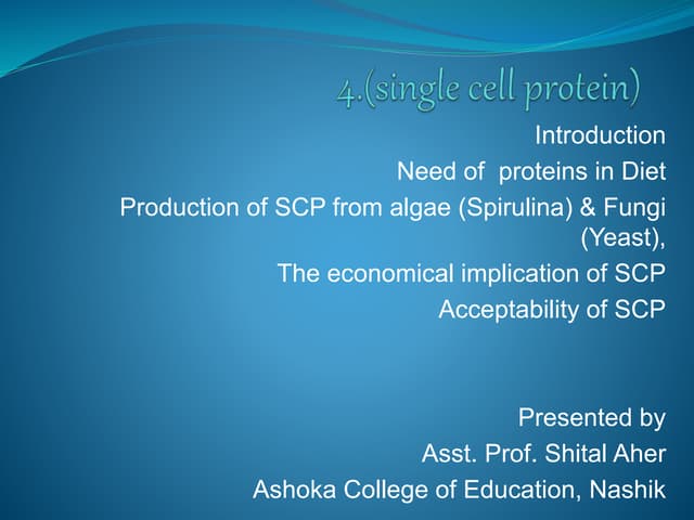 Single cell protein | PPTX