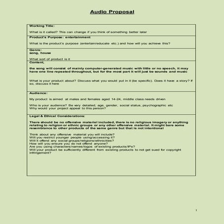 4. proposal(4) | DOCX | Music | Entertainment