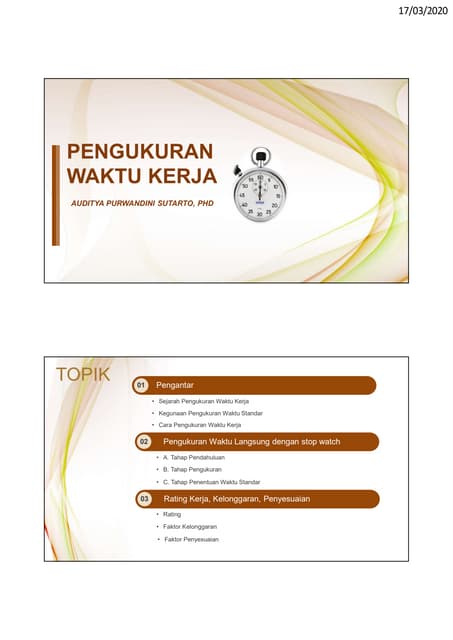6.1. PENGUKURAN WAKTU KERJA TIDAK LANGSUNG METODE MTM | PPT