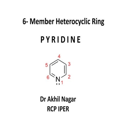 Pyridine- Pharmacy-Heterocyclic chemistry | PDF