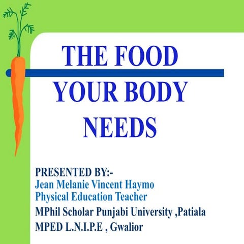 The Food your Body needs | PPT