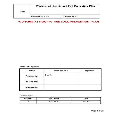 4.6 working at heights and fall protection plan | DOCX