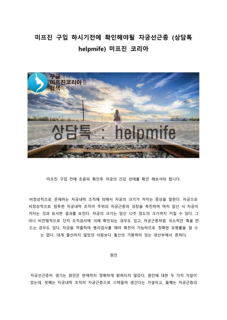 미프진구입 정품미프진 상담톡 Helpmife 미프진코리아 Pdf