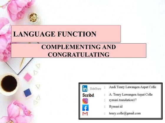 expression of congratulation, compliment, and gratitude | PDF