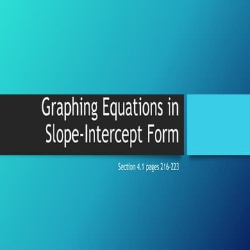 4.1 slope intercept form | PPT