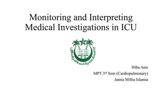 Icu monitoring | PPT
