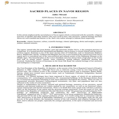 SACRED PLACES IN NAVOI REGION | PDF | Islam | Religion & Spirituality
