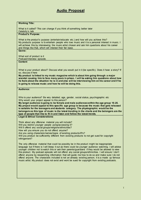 Proposal (Audio) | PDF