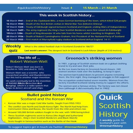 Quick Scottish History - 4. 15 March - 21 March | PDF