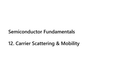 Semiconductor Fundamentals 1.2 | PPT