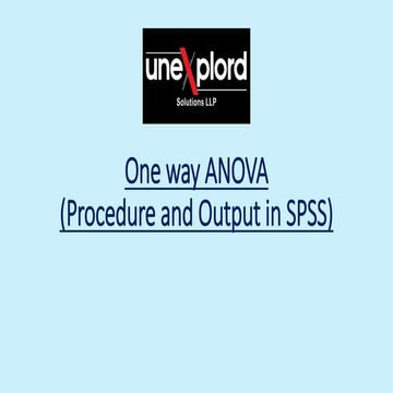 One way anova in spss (procedure and output) | PDF