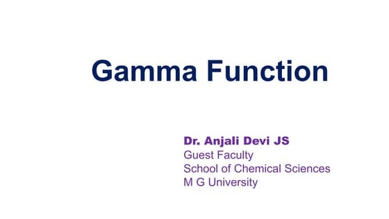 Beta And Gamma Function Pptx Physics Science