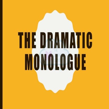 The dramatic monologue | PPT