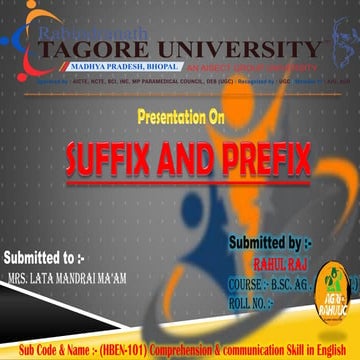 4. suffix and prefix { b.sc. agriculture } | PDF