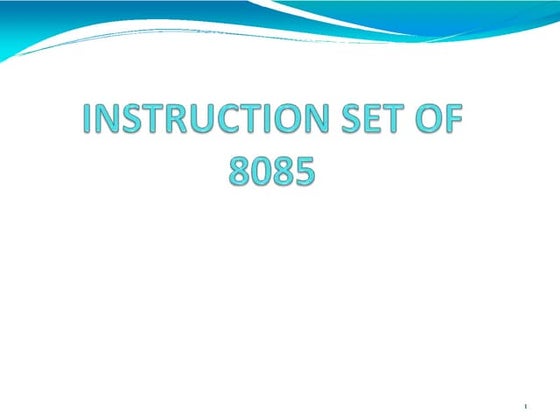 Some advanced instructions of the 8085 microprocessors | PDF