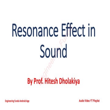 Resonance Effect in Sound | PDF