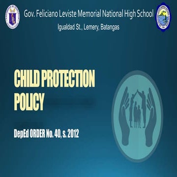 Child Protection Policy DepEd Order No.40 s. 2012 | PPTX