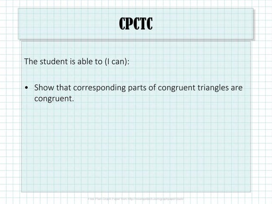 5.3 Congruent Triangle Proofs & CPCTC | PPT