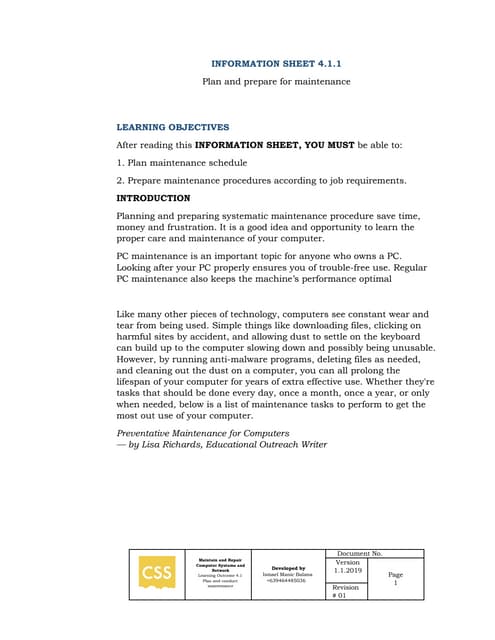 Maintain Computer Systems and Network.ppt
