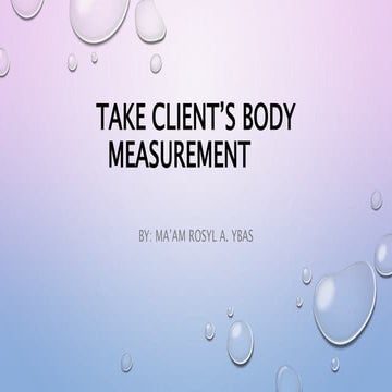 Taking Clients Body Measurement | PPTX