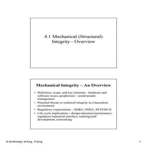 4.1 MECHANICAL (STRUCTURAL) INTEGRITY OVERVIEW.pdf | Civil Engineering ...