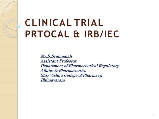 Clinical trial protocol development | PPTX