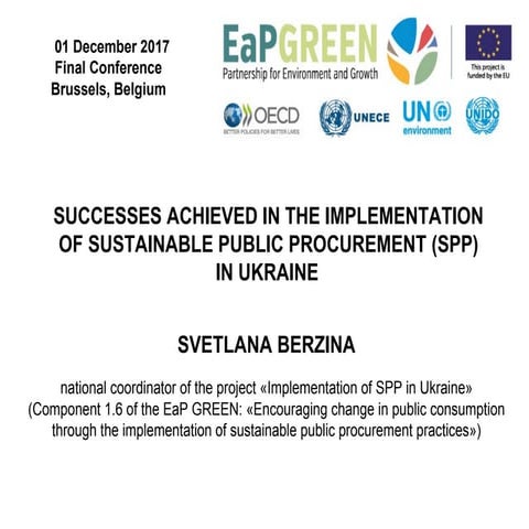 Session 4 - Progress in implementing Sustainable Public Procurement in ...