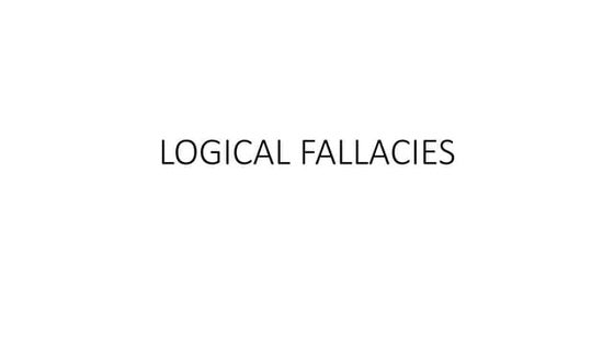 Chapter 5 fallacies | PPTX