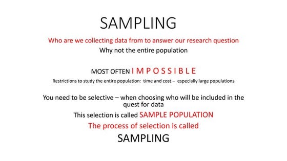 SAMPLING ; SAMPLING TECHNIQUES – RANDOM SAMPLING (SIMPLE RANDOM ...