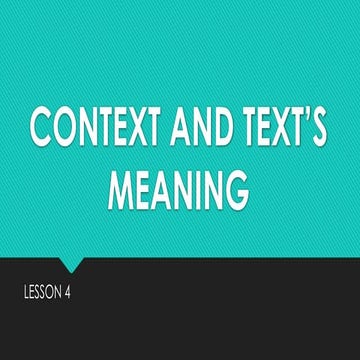 Context and Meaning of the Text in English | PPTX