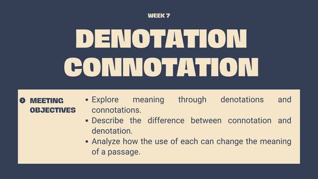 Ppt connotation and denotation | PPTX