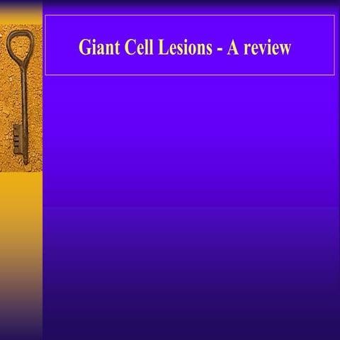 Central giant cell granuloma | PPTX