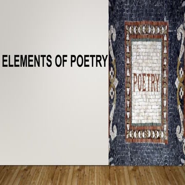 Basic Elements of Poetry | PPTX