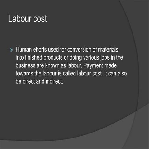 Labour cost. cost and management accounting | PPTX