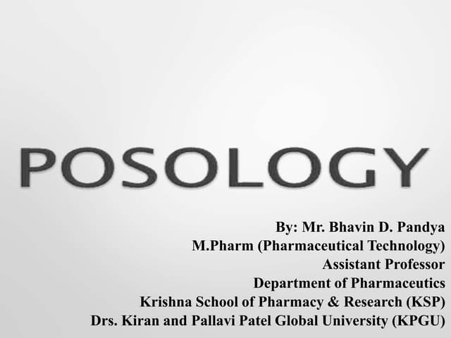 Posology | PPT