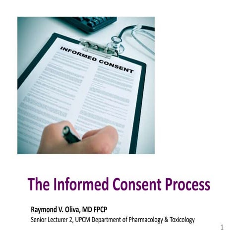 GCP Lecture The Informed Consent Process | PPTX