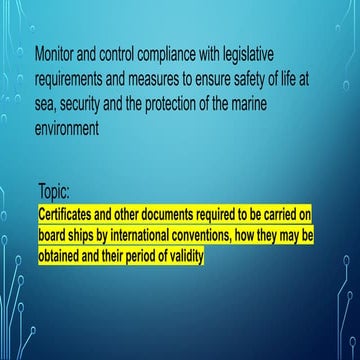 4. Certificates needed by ship onboard guide | PPTX