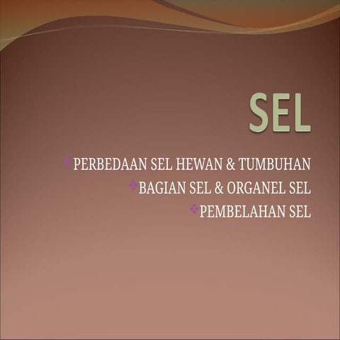 Slide tentang Organel SEL DAN PEMBELAHAN SEL | PPT