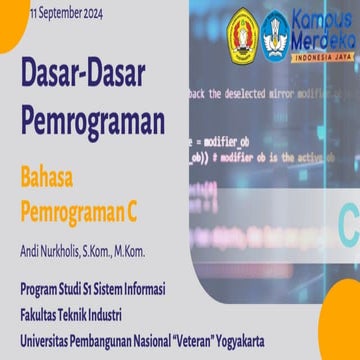 Dasar-Dasar Pemrograman - 4 Bahasa Pemrograman C | PDF