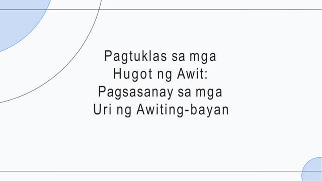 Pagsusuri sa mga Awiting Filipino Tungo sa Pag-unawa sa Modernong ...