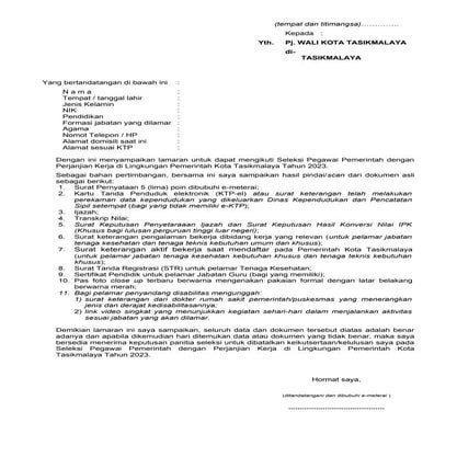 Yang bertanda tangan dibawah ini format surat - lamaran p3k | DOCX