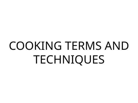 Preparation and Cooking of Food | PPT