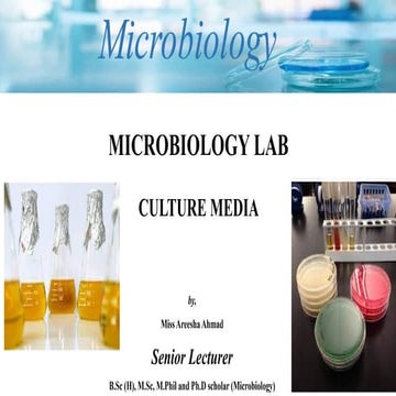 Culture Media - Microbiology for Lab Technicians | PPTX