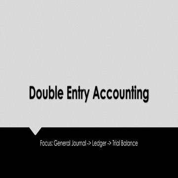 Double Entry Accounting year 11 queensland | PPTX