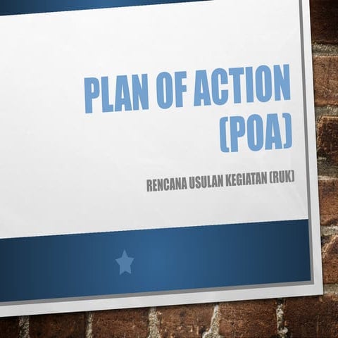 PLAN OF ACTION (POA) KESEHATAN GIGI DAN MULUT | PPTX