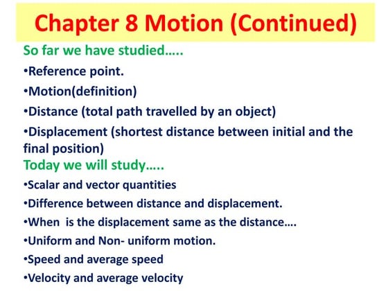 Motion class 9 physics | PPT | Physics | Science