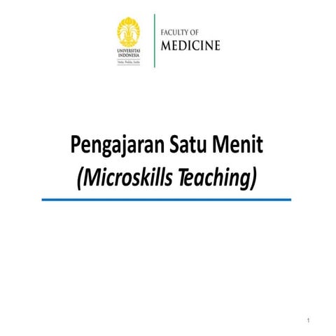 4. CTT Microskills Teaching pengajaran satu menit | PDF