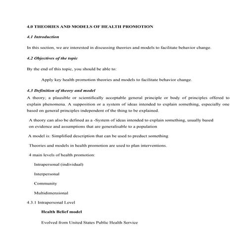 Health belief model | PPTX