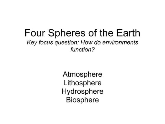 What are the Earth's Four Spheres for Kids | PDF | Geography | Science